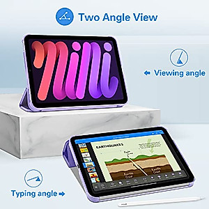 ProCase iPad Mini 6 Case 2021 8.3 Inch iPad Mini 6th Generation Cases, Slim Stand Trifold Smart Cover for 2021 iPad Mini 6th Gen 8.3” Model A2567 A2568 A2569 -Purple