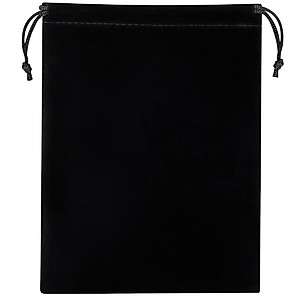 Velvet Drawstring Gift Bags - Bulk Wholesale (6 x 8 inch - 50 pack, Black)
