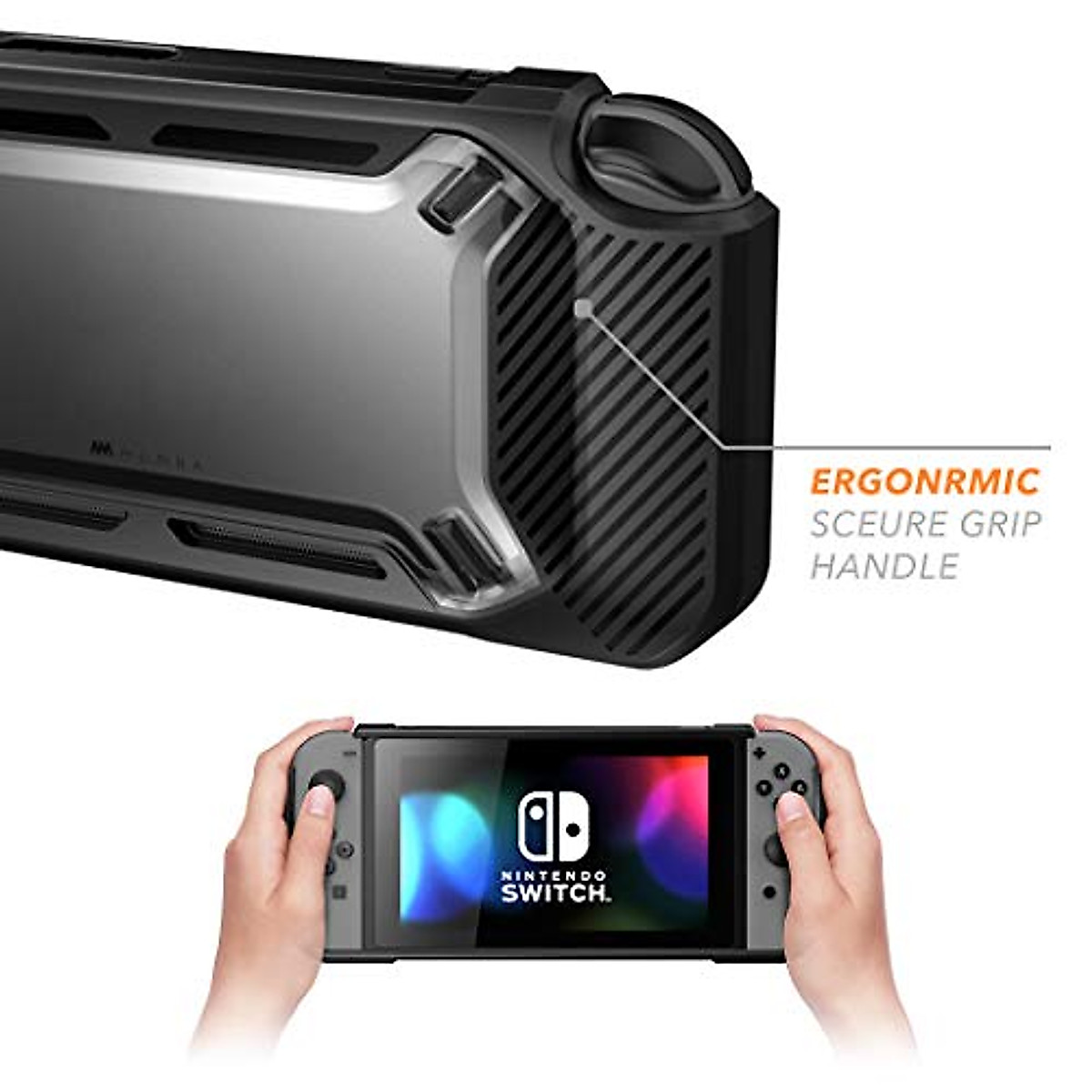 Mumba Case for Nintendo Switch, [Heavy Duty] Slim Rubberized [Snap on] Hard Case Cover for Nintendo Switch 2017 release (Black)