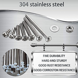 HanTof 410Pcs Tiny Phillips Pan Head Machine Screws Bolts, 18-8 Stainless Steel, M2 x 4/6/8/10/12/16/20mm, Micro/Mini Round Head Screws Nuts and Washers Assortment Kit, Fully Threaded Pitch: 0.4mm