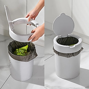 Round Open Top Waste Basket Multifunction Trash Bin for Kitchen Bedroom Living Room Indoor Fashion Garbage Container Bin (Color : Green)