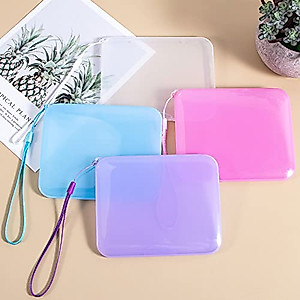 Katfort Holder Case for Mask 4 Pack, Portable Face Mask Case Storage Box Organizer Container Keeper Folder with Lanyard, 5.12x4.13x0.51 inch Small Plastic Storage Case for Mask Jewelry Cards Photo, 4 Colors