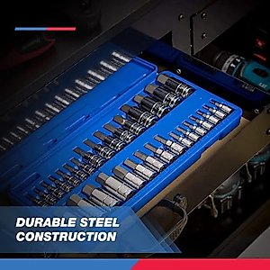 NEIKO 10288A Allen Hex Bit Socket Set, 32 Piece SAE and Metric Allen Socket Set, Allen Head Hex Key Socket Set Made with S2 Steel