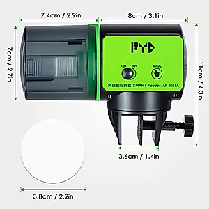 FYD Automatic Fish Feeder - Aquarium Electric Auto Fish Feeder for Small Fish Tank Food Fish Feeder Automatic Dispenser, Adjustable Fish Food Vacation Timer Feeder, Battery-Operated Feeders
