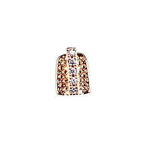 CZ Gap Grillz 14k Rose Gold Plated Cubic Zirconia Bling Tooth Top or Bottom Teeth Single Cap Hip Hop Grills