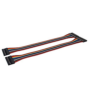 Fielect Female to Female 12P Jumper Wire 2.54mm Pitch Ribbon Cable Breadboard DIY 20cm Long 5pcs
