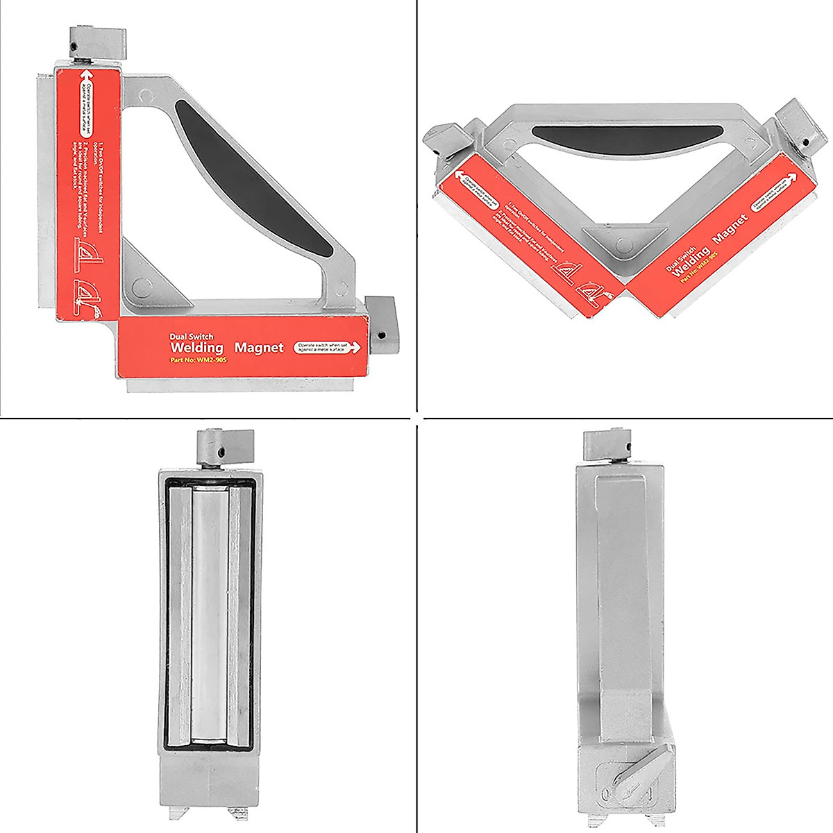 Welding Magnet Holder, Dual Switch 90 Degree Magnet Welding Fixture Strong Magnetic Welder Jig Holder