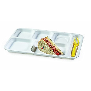 G.E.T. TR-153-W 10" x 14.5" 6-Compartment Tray, Polypropylene, White (Pack of 12)