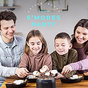 Kusini Smores Maker Tabletop Indoor - Flameless Electric Marshmallow Roaster – 4 Detachable Trays & 4 Roasting Forks – Gift Set & Date Night Idea. Movie Night Supplies & Housewarming Gift