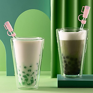 6Pcs Tumbler Shape Straw Tips Cover Cap Food-Grade Silicone Tips Reusable Drinking Straw Plugs Dust-Proof Lids Soft Cute Straw Protectors for 8-10 mm Stanley Cups Straws