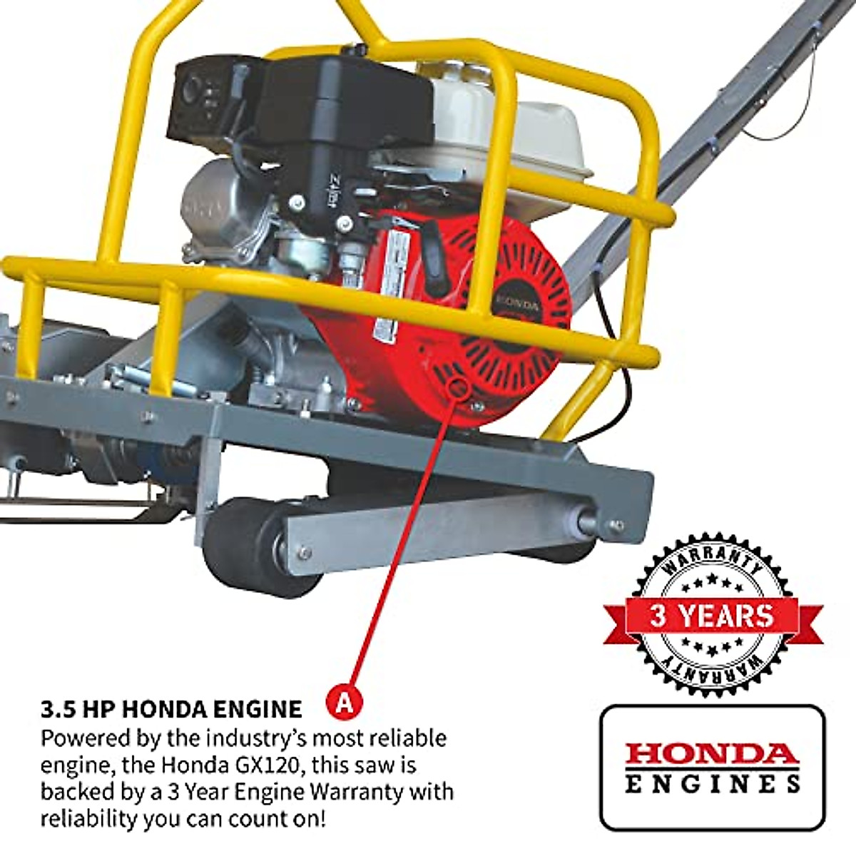 TOMAHAWK 6" Early Entry Concrete Saw Walk Behind Green Joint Saw with 3.5HP Gas Powered GX120 Honda Engine and Dust Control