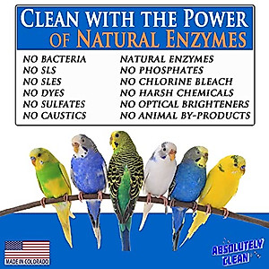 Absolutely Clean Amazing Bird Cage Cleaner and Deodorizer - Just Spray/Wipe - Safely & Easily Removes Bird Messes Quickly and Easily - Made in The US (16 Fl Oz (Pack of 2))