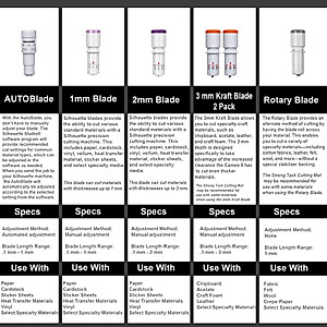 Silhouette Cameo 5 Bundle - Mats and Blades - 4 Cutting Mats Including The PixScan Mat, 5 Different Cutting Blades, Silhouette Studio and Roll Feeder (Matte Black)