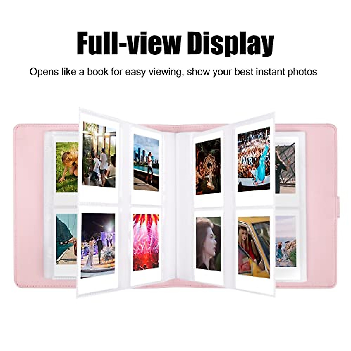 256 Pockets Photo Album for Fujifilm Instax 11 12 9 40 Mini Camera, Polaroid Camera, Photo Album for Fujifilm Instax Mini Evo Liplay 90 8 7+ Instant Camera, Polaroid HP Zink 2x3" Photos (Magic Pink)