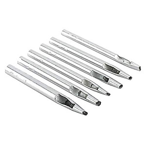 6 pcs Oval Shape Hole Punch Set, 6 Sizes 2-4mm Leather Belt Hollow Punching Tools, Oblong Shape DIY Leather Craft Working Cutting Tool Kit