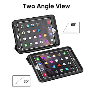 SEYMAC for iPad Mini 5 / Mini 4 Case 7.9", Sturdy Heavy Duty Shockproof Protection Folio Stand Case with Smart Cover Auto Sleep/Wake for iPad Mini 5th / 4th Generation, Black