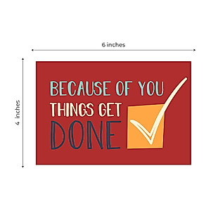 Canopy Street Large Workplace Appreciation Note Cards / 50 Encouragement Cards / 4" x 6" Flat Inspirational Cards With Blank Back / 25 Uplifting Designs/Made In The USA