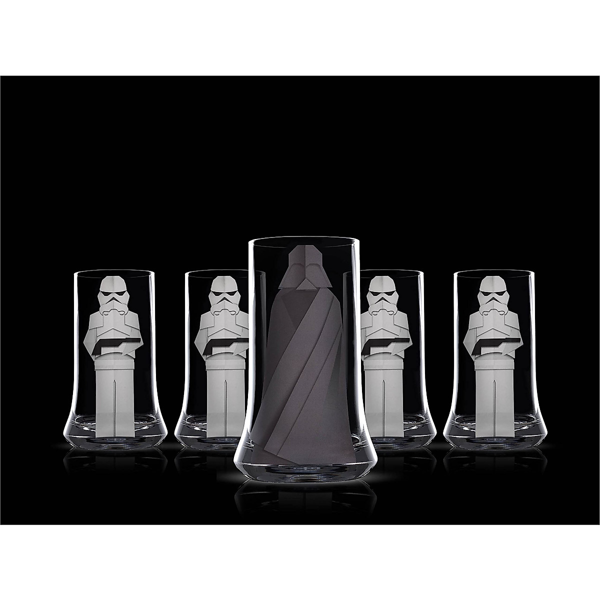 JoyJolt Star Wars Merchandise Beware The Darkside, Darth Vader™ Crystal Highball Glasses Set of 2 (18.5oz) Star Wars Glass Tumbler. Juice, Water Glasses, Mixed Drink Glasses, High Baller Glasses