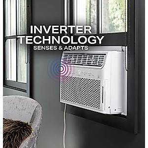 GE Profile Inverter Window Air Conditioner 12,000 BTU, WiFi Enabled, Ultra Quiet, Energy Efficient for Large Rooms, Easy Installation with Included Kit, 12K Window AC Unit, Energy Star, White