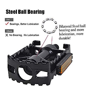 ThinkTop Kid's Bike Pedal, Aluminium Alloy Ultra Strong 1/2-Inch Bike Pedals Platform Flat Fit for 12" 14" Boys Girls Bike