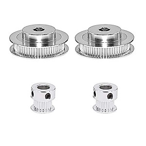 Zeberoxyz 2PCS Set GT2 Synchronous Wheel 20&60 Teeth 8mm Bore Aluminum Timing Pulley with 2PCS Length 200mm Width 6mm Belt (20-60T-8B-6)