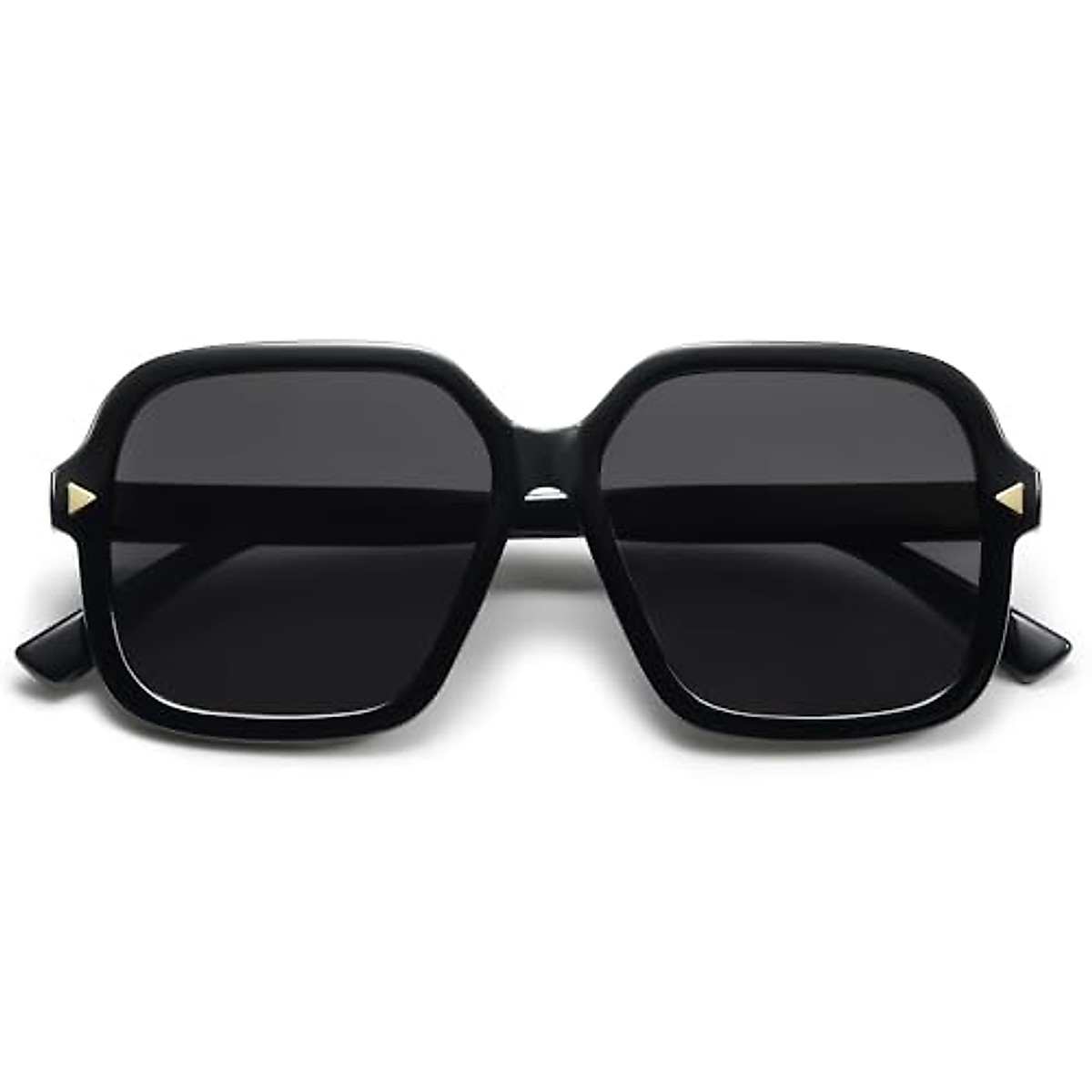 SOJOS Sunglasses for Women & Men, Square, Polarized Lens, Trendy, Oversized Shades SJ2298 (SJ2298, Black Gold,Grey)