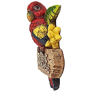 Design Toscano Tropic Parrot Paradise Wall Sculpture 10 Inch