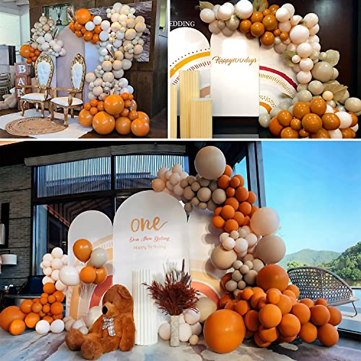 136Pcs Balloon Arch Kit, Double-Stuffed Party Decorations Balloons, Orange Balloon Arch Garland Kit for Christmas, Wedding, Anniversary, Bridal Shower, Baby Shower Decorations