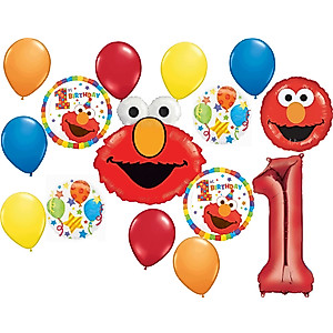 Elmo 1st Birthday Party Supplies Balloon Bouquet Decorations