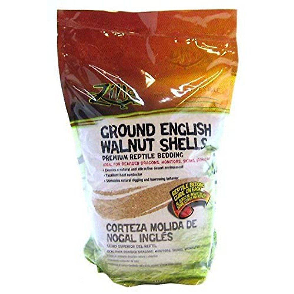Zilla Dry Ground English Walnut Shell, Desert Sand Blend, 5-QT