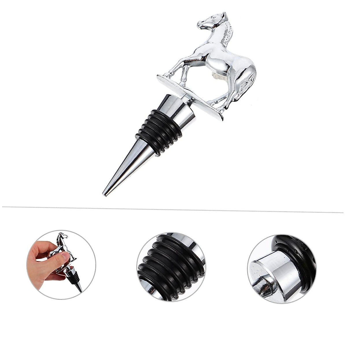 UPKOCH 3 Pcs Cork Champagne Preserver Wine Bottle Plug Wine Bottle Cap Horse Metal Plug Bottle Plug Bottle Metal Stopper Silver Preserver Cork Alloy Wine Preserver Pump Wine Bottle Plug