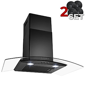 AKDY RH0475CFL Range Hood, 30 in, Black Painted