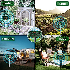 Umila Ultrasonic Solar Animal Repeller, 2022 Upgrade Cat Repellent Outdoor, Squirrel, Deer, Raccoon, Skunk, Rabbit, Dog, Cat, Waterproof with Alarm and LED Flashing Light