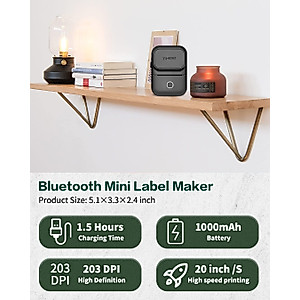 YiHERO YP10 Mini Label Printer Thermal Bluetooth Portable Label Maker-Compatible with Android & iOS, Multifunction for Business Clothing Mailing Office Home