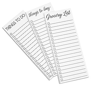 6-Pack Grocery List Magnet Pad for Fridge, To-Do Planner, Things To Buy, Things To Do Shopping Notepad for Locker, Filing Cabinet, Appointment Reminders, Meal Plans (3.5x9 in)