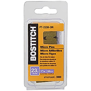 BOSTITCH Pin Nails, 23 GA, 1-3/16-Inch, 3000-Pack (PT-2330-3M)
