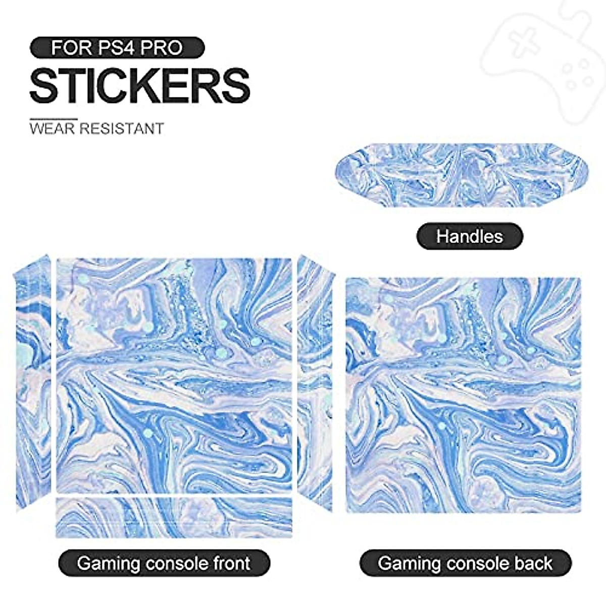 Rose Gold Marble Design Watercolor Gradient Texture PS4 Skin Console-PS4 Gamepad Controller Whole Body Skin Body Vinyl Sticker Sticker