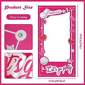 Pink Girls Birthday Decorations Hot Pink Photo Booth Props Let’s Go Girls Bachelorette Party Decor for Birthday Bridal Shower Pink Party Supplies