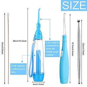 Nuanchu Tonsil Stone Remover Set, 1 Manual Pump Type Low Pressure Irrigator Oral, 1 Tonsil Stone Remover with LED Light, 1 Stainless Steel Removal Tool and 100 Long Swab