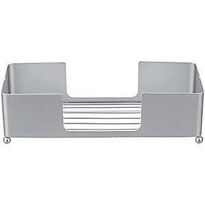 MyGift Modern Silver Tone Metal Tabletop Commercial Folded Paper Towel Holder, Countertop Disposable Napkin Dispenser Tray Guest Bathroom