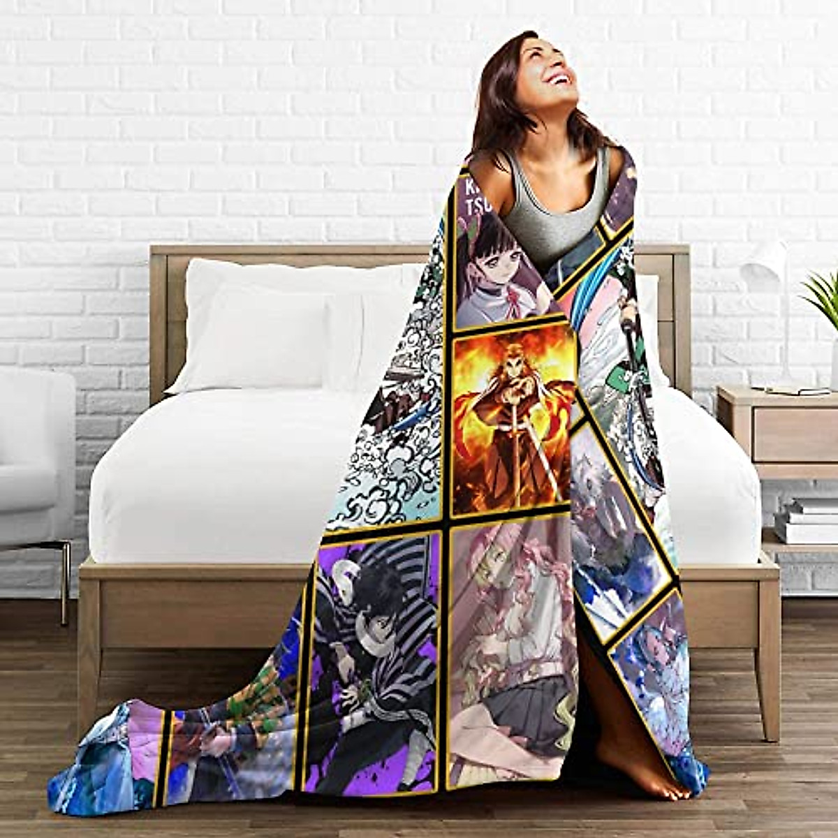 Anime Throw Blanket Flannel Blankets for Bedding Couch Sofa Living Room Throws All Season Gift Wrapping 60"X50"