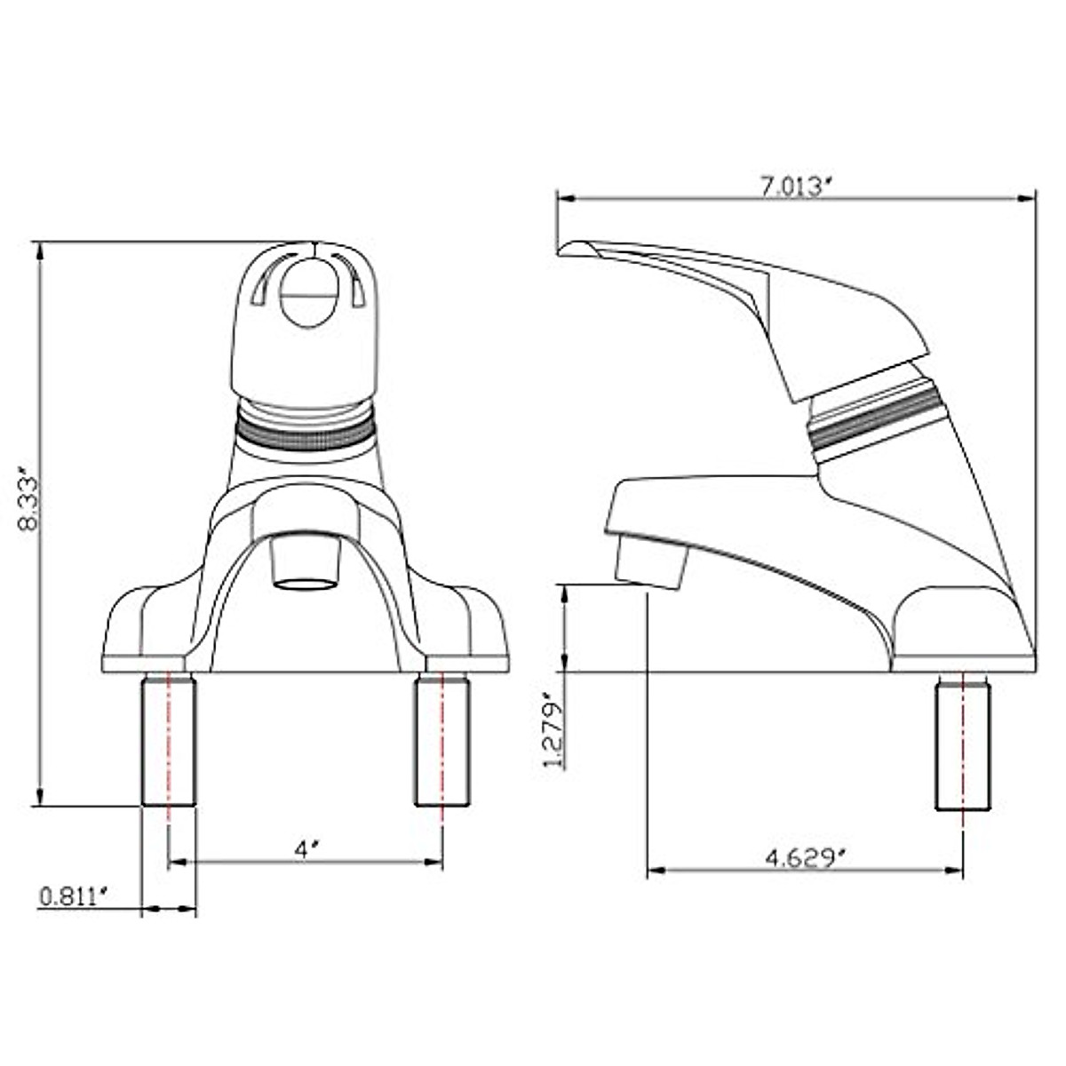 Dura Faucet DF-PL100-SN RV Single Lever Bathroom Faucet (Brushed Satin Nickel Plating Over ABS Plastic)