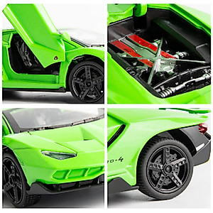 BDTCTK 1:32 LP770 Model Car, Zinc Alloy Pull Back Toy Car with Sound and Light for Kids Boy Girl Green