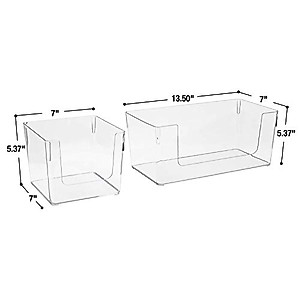 Sorbus Open Plastic Storage Bins Combo Set - Clear Pantry Organizer Box Bin Containers for Organizing Kitchen Fridge, Food, Snack Pantry Cabinet, Fruit, Vegetables, Bathroom, Square & Rectangle Set