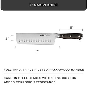 JoyJolt 7” Nakiri Knife. High Carbon x50 German Steel Kitchen Knife – Magnetic Gift Boxed Japanese Knife.