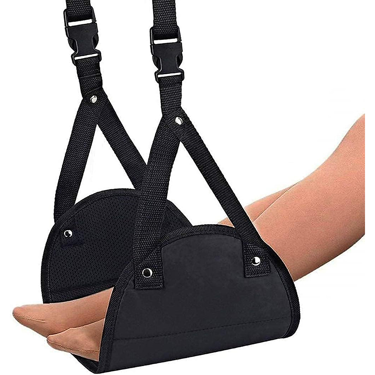 Foot Rest,Airplane Footrest Made with Premium Foam,Head Hammock Portable Travel Footrest Flight Carry-On Foot Rest Adjustable Height Foot Rest Travel Accessories Footrests Hammock,Black