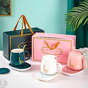 Thermostatic Cup Mug USB Insulation Plate Dish Portable Warmer Mat Pad for Desk,Coffee Accessories,for Coffee and Tea Portable Cup Warmer for Travel Home Office (Green)