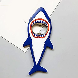 ARFUKA Bottle Opener Shark Beer Bottle Opener Magnet 3d Cute Cartoon Animal Soda Beverage Bottle Opener Bar Kitchen Tool Gift Blue
