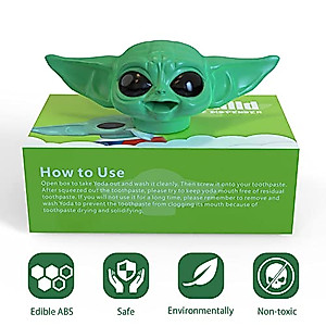 2022 New Baby Y-oda Toothpaste Topper G-rogu Toothpaste Cap The Mandalorian Y-oda Baby Toothpaste Dispenser for Kids, Star Wars Fans Gift Box