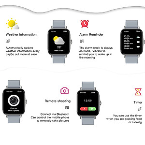 ANDFZ Smart Watch, Smart Watch for Android Phones(Call Receive/Dial), 1.70" HD Full Touch Screen Fitness Tracker for Android Phones with Heart Rate/Blood Pressure/Tracking for Women Men